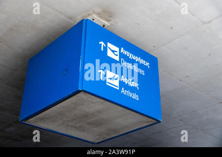 Athens, Greece. Inside the departures terminal of Athens International ...