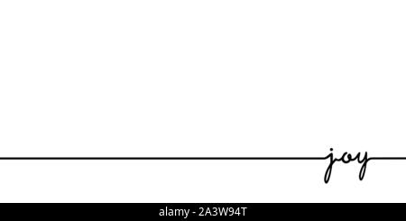 Joy word - continuous one line with word. Minimalistic drawing of ...