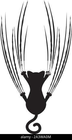 Stylized cat silhouette with claw scratches marks Stock Vector Image ...