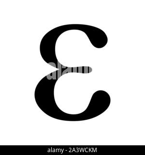 Epsilon greek symbol small letter lowercase font icon black color ...