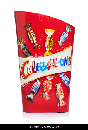 Bounty Celebrations Chocolate on a white background Stock Photo - Alamy