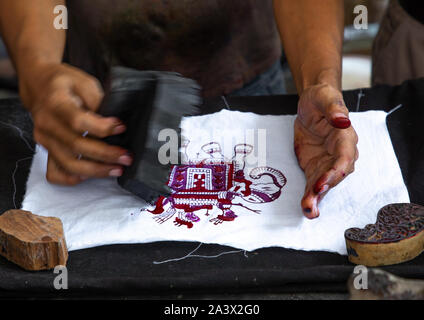 Traditional Indian wood block pattern for textile printing on rustic ...