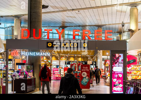 Duty Free Shop in Oslo Gardermoen Airport Terminal in Norway Stock ...
