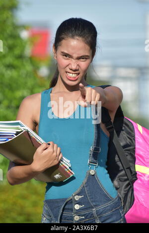 Diverse Female Student And Anger Stock Photo - Alamy