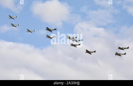 Amazing collection of historical World War Two aircraft performing a ...