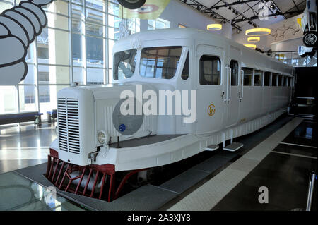 Micheline train in Michelin museum L'Aventure Clermont Ferrand Auvergne ...