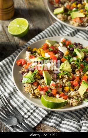 Homemade Mexican Baja Rice Bowl with Avocado and Salsa Stock Photo - Alamy