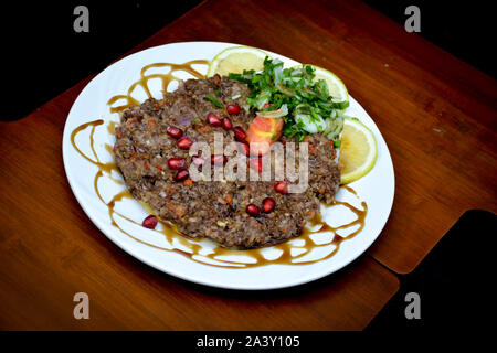 Plate of Traditional arab eastern meal - selections of kebabs Stock ...