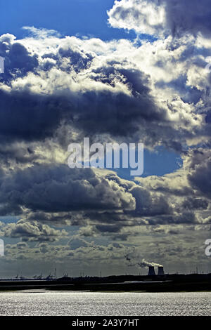 Antwerp Belgium August 10 2019 Large venting drilling tower windfarm ...