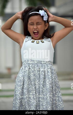 An Anxious Female Tween Stock Photo - Alamy