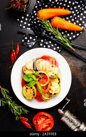 baked vegetables with salt and aroma spice, rayatuille Stock Photo - Alamy