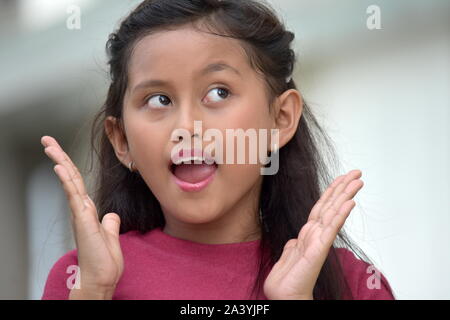 A Surprised Female Tween Stock Photo - Alamy