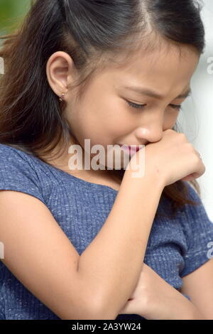 Crying upset teen girl child sharing feelings with mother, loving ...