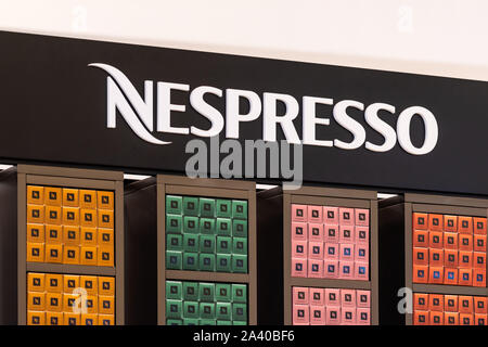 Nespresso logo, A Swiss coffee capsules brand and a unit of the Nestle ...