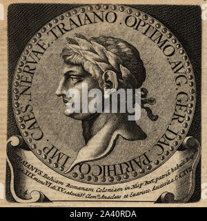 Coin of Trajan, Emperor of Rome from Side. Ruler: Trajan, Emperor of ...