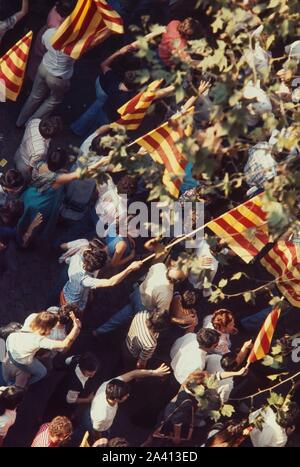 September 11 demonstration, 1977, Barcelona Stock Photo - Alamy
