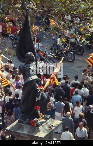 September 11 demonstration, 1977, Barcelona Stock Photo - Alamy