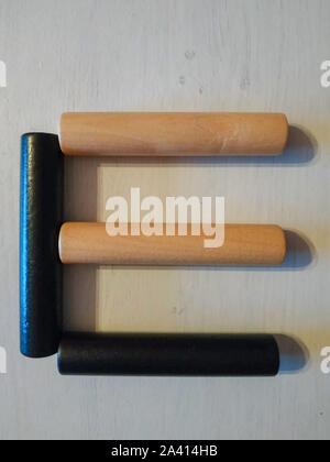 M wood stick letter design concept Stock Photo - Alamy