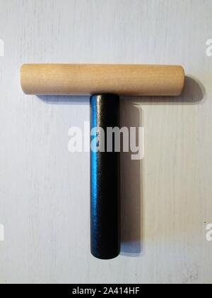 J wood stick letter design concept Stock Photo - Alamy