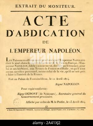 The Abdication of Napoleon at Fontainebleau on 11 April 1814. Museum ...
