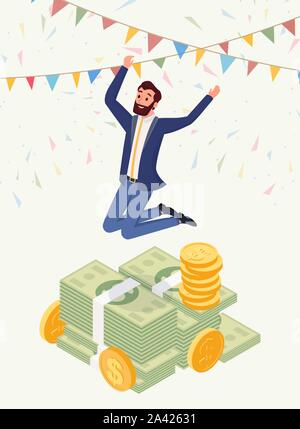 Flat 3d Isometric Businessman Jumping from Laptop to Digital Tablet ...