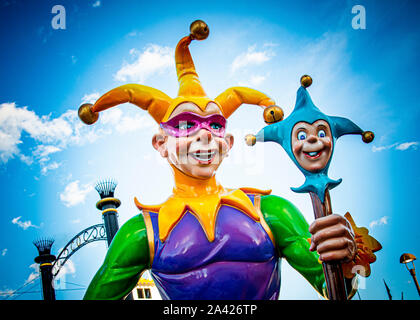The iconic jester statue / sculpture on the famous River Walk in New ...