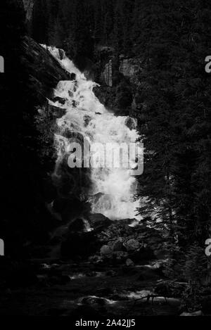 Hidden falls on a hike to inspiration point at the Grand Teton National ...