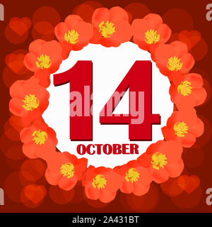 October 14 icon. For planning important day. Banner for holidays and ...