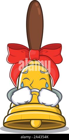 Christmas bells cartoon character with sad expression. Vector ...