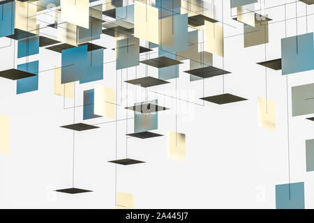 A three-dimensional space composed of square planes, 3d rendering ...