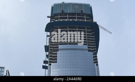 Outside view of twin towers of Guiyang International Finance Center in ...