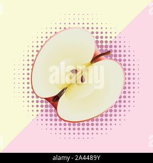 Half of an apple on two colored background Stock Vector Image & Art - Alamy