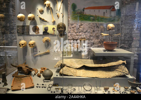Interior display inside Colchester Castle, with Norman medieval period ...