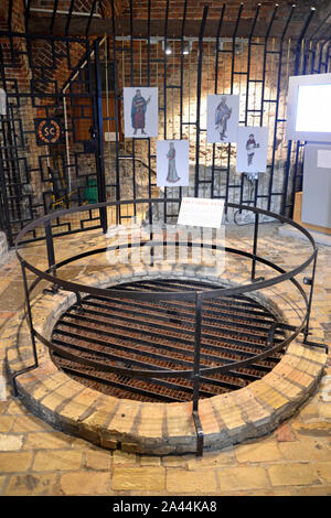 Interior display inside Colchester Castle, with Norman medieval period ...