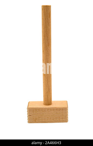 Wooden meat beater. Isolate on a white background Stock Photo - Alamy