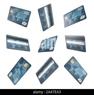 Here are generic credit cards or debit cards in an illustration Stock ...