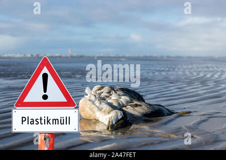 Plastic waste warning sign Stock Photo - Alamy