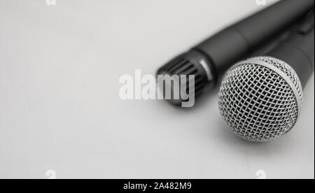 Dynamic microphone for voice and instrument in the foreground and shot ...