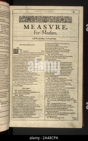 First Folio, Shakespeare - 0079 Stock Photo - Alamy