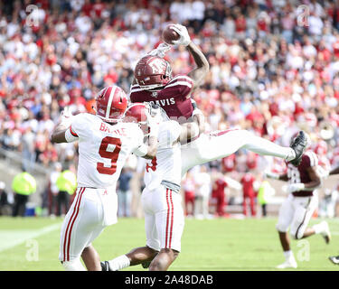 Texas A&M wide receiver Quartney Davis runs a drill at the NFL football ...