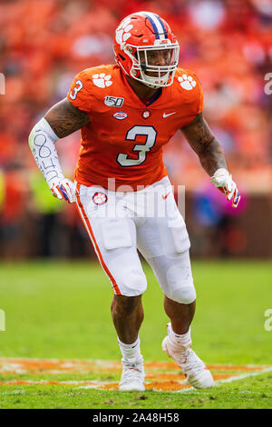Clemson defensive end Xavier Thomas (3) looks on before an NCAA college ...