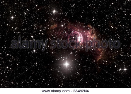 Bubble Nebula (NGC 7635) in Cassiopeia constellation, elements of Stock Photo: 163126811 - Alamy