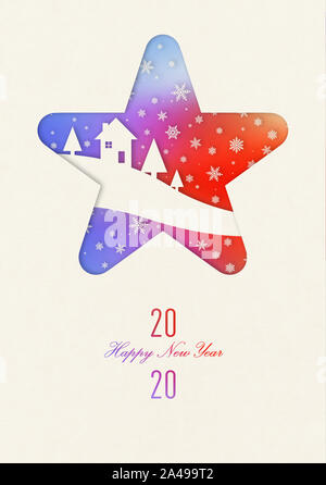 Happy new year 2020 rainbow card Stock Photo - Alamy