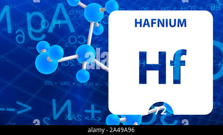 Hafnium Hf chemical element. Hafnium Sign with atomic number. Chemical ...