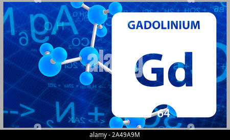 Gadolinium Gd chemical element. Gadolinium Sign with atomic number ...