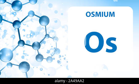 Osmium Os chemical element. Osmium Sign with atomic number. Chemical 76 ...