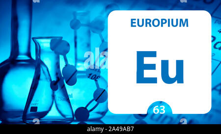 Europium Eu chemical element. Europium Sign with atomic number ...
