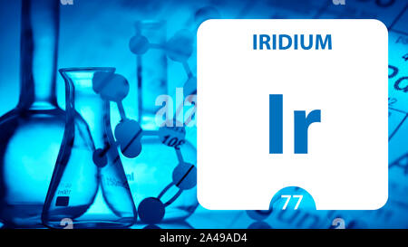 Iridium Ir chemical element. Iridium Sign with atomic number. Chemical ...