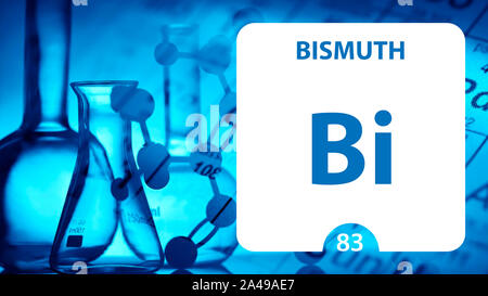 Bismuth Bi chemical element. Bismuth Sign with atomic number. Chemical ...