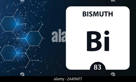 Bismuth Bi chemical element. Bismuth Sign with atomic number. Chemical ...